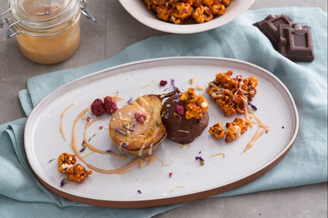 Pêras e chocolate com caramelo salgado - Receitas italianas do ...